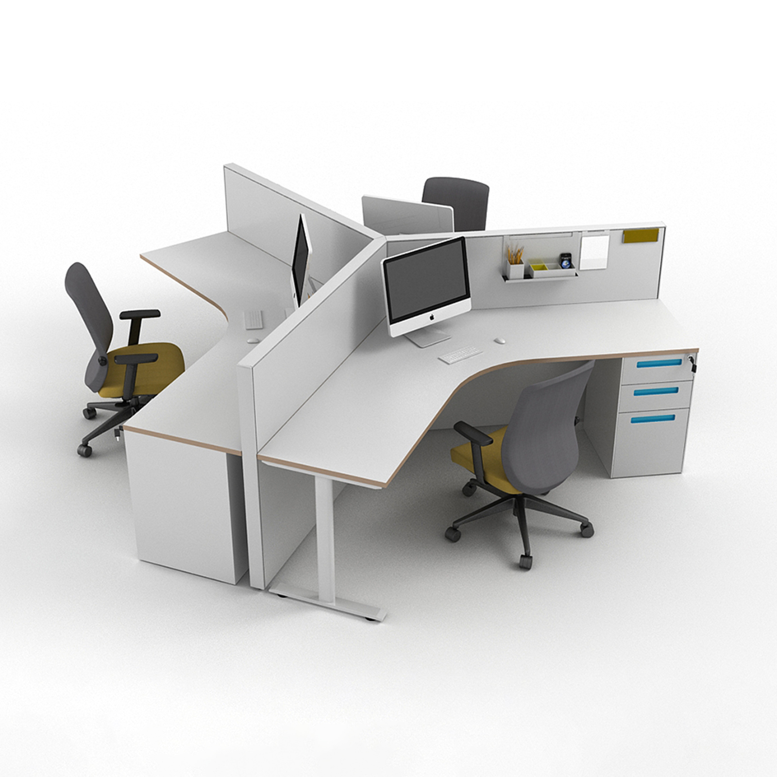 Staff cubical office chair workstation